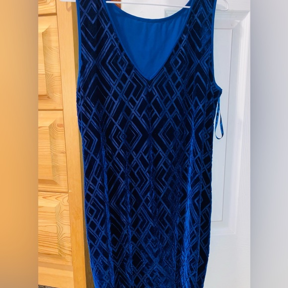 Dresses | Whbm Blue Diamond Pattern Dress | Poshmark